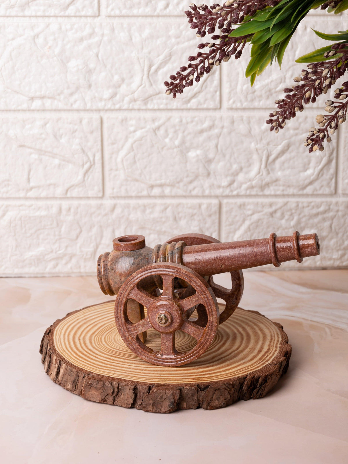 Shop Decorative Canon Showpiece | Brown Paleva Stone